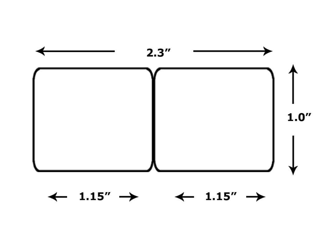 2.3" x 1" Split Labels - Townsend Pricing